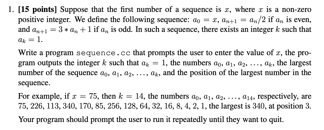 Solved [15 points] Suppose that the first number of a | Chegg.com