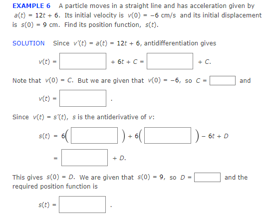 Solved EXAMPLE 6 A particle moves in a straight line and has | Chegg.com