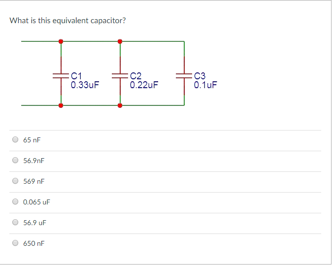 Solved What is this equivalent capacitor? 1uF 1uF 1uF 1uF | Chegg.com