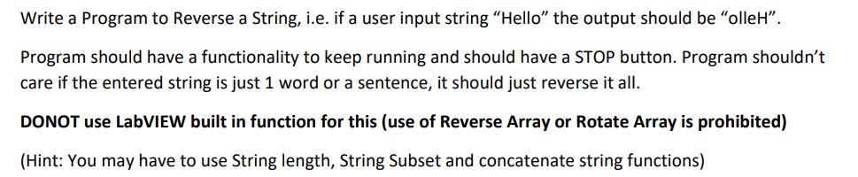 Solved Write A Program To Reverse A String Ie If A User 0395