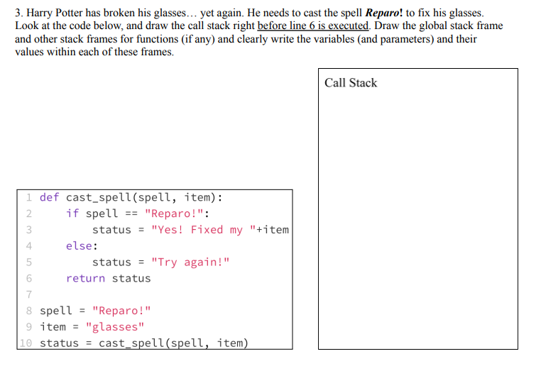 Solved 3. Harry Potter has broken his glasses... yet again. | Chegg.com