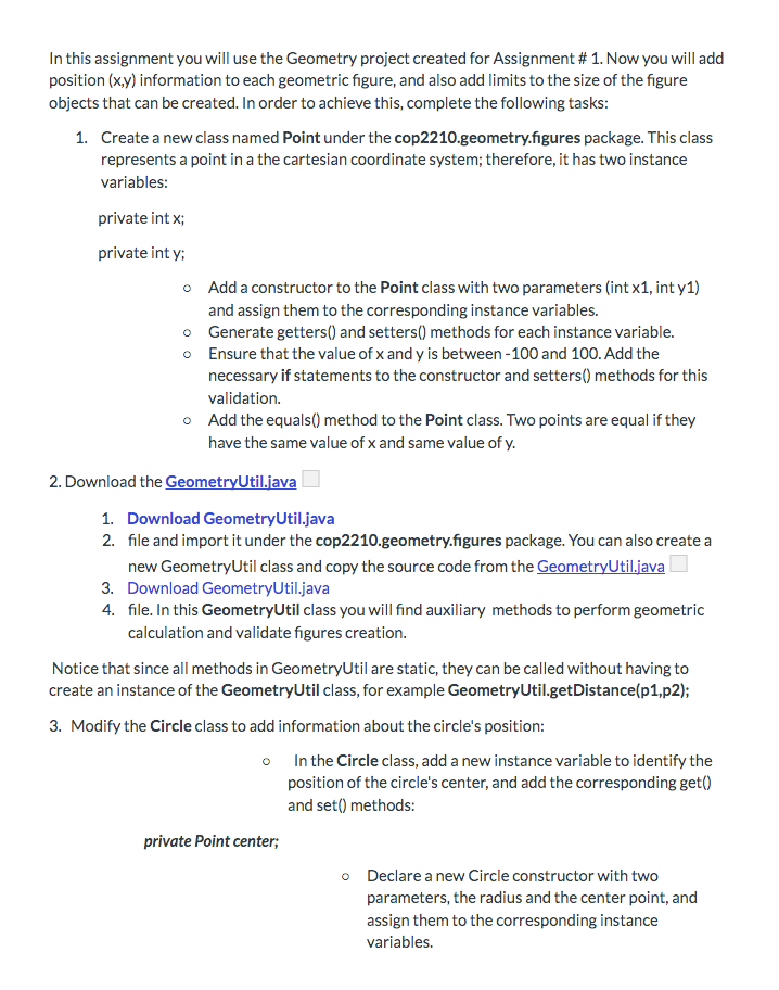 Solved In this assignment you will use the Geometry project | Chegg.com