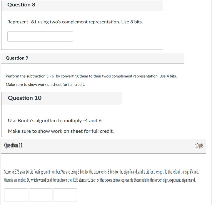 Solved Represent -81 using two's complement representation. | Chegg.com