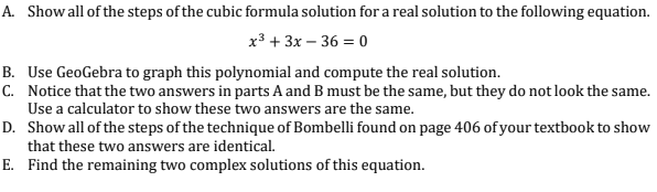 Solved x3+3x−36=0 B. Use GeoGebra to graph this polynomial | Chegg.com