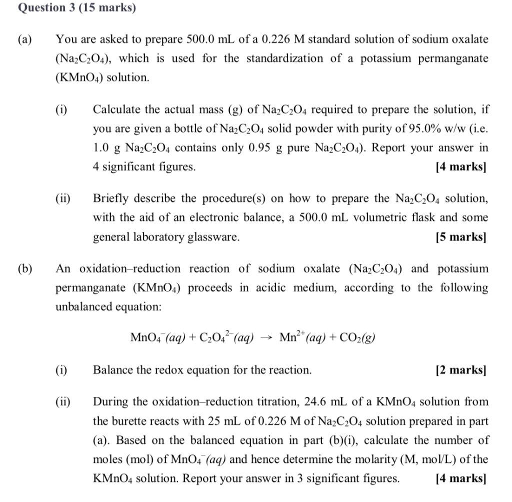 Solved Question 3 (15 marks) (a) You are asked to prepare | Chegg.com