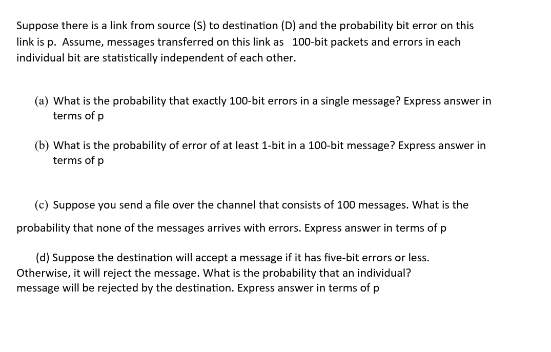 Solved Suppose There Is A Link From Source S To 