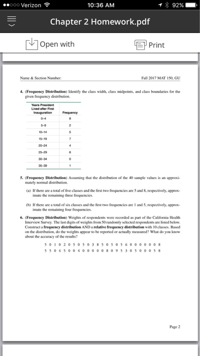 Solved (Frequency Distribution) Identify the class width, | Chegg.com Solved (Frequency Distribution) Identify the class width, | Chegg.com