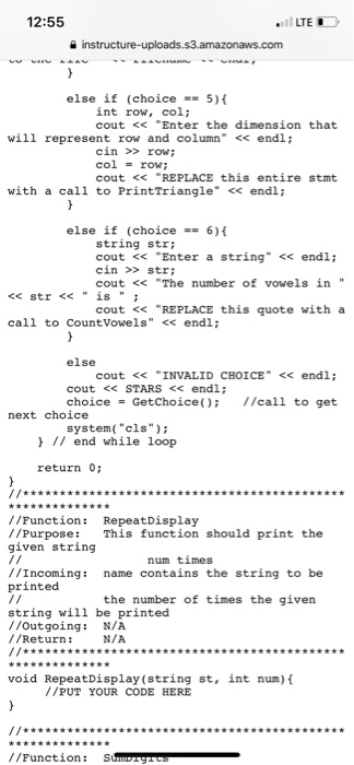 Solved Complete The C Skeleton Program You Have Been 