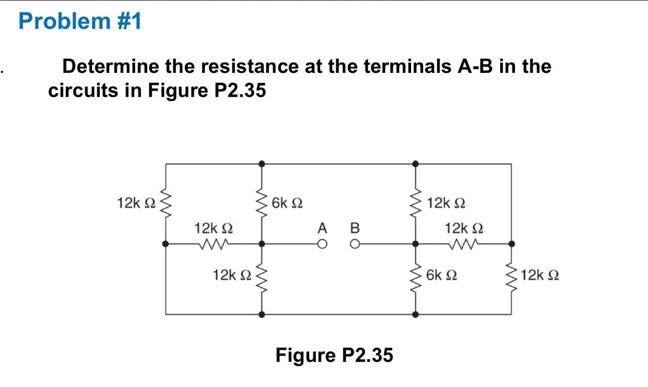 Determine the resistance at the terminals A−B in the | Chegg.com