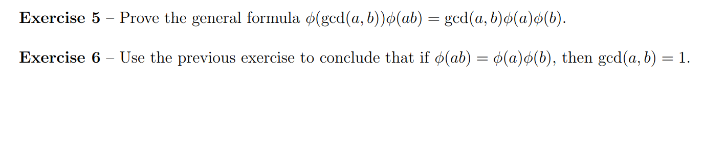 Solved Exercise 5 Prove the general formula o(gcd(a, | Chegg.com