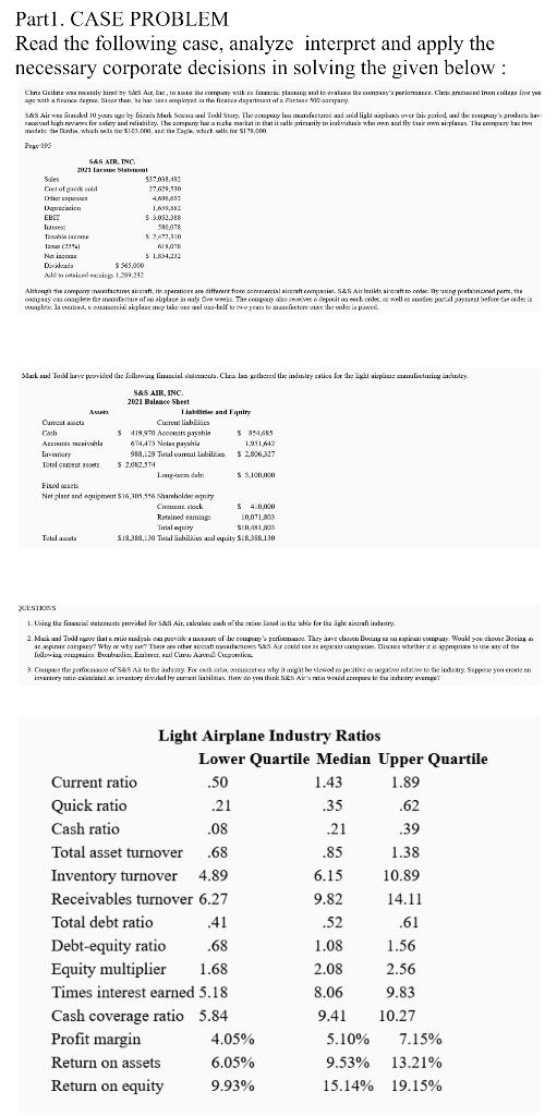 Solved Partl. CASE PROBLEM Read the following case, analyze | Chegg.com