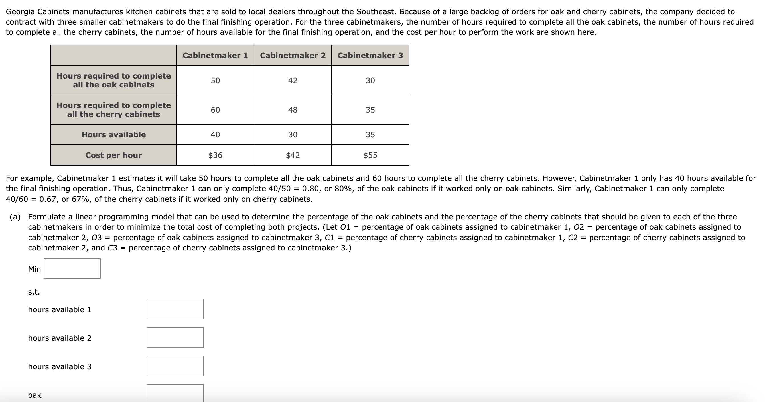 Solved completing both projects? (Round your percentage | Chegg.com