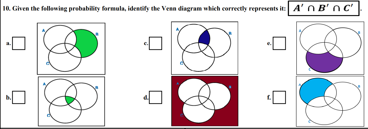 Solved 10. Given the following probability formula, identify | Chegg.com