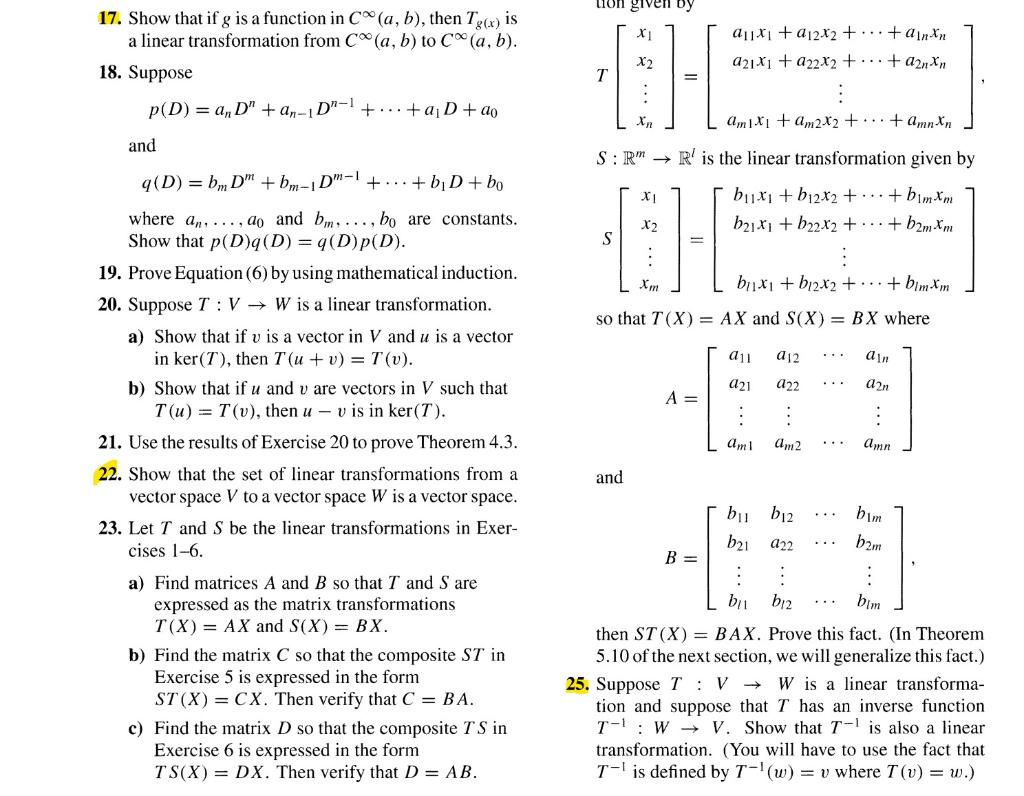 Solved 17. Show that if g is a function in C∞(a,b), then | Chegg.com