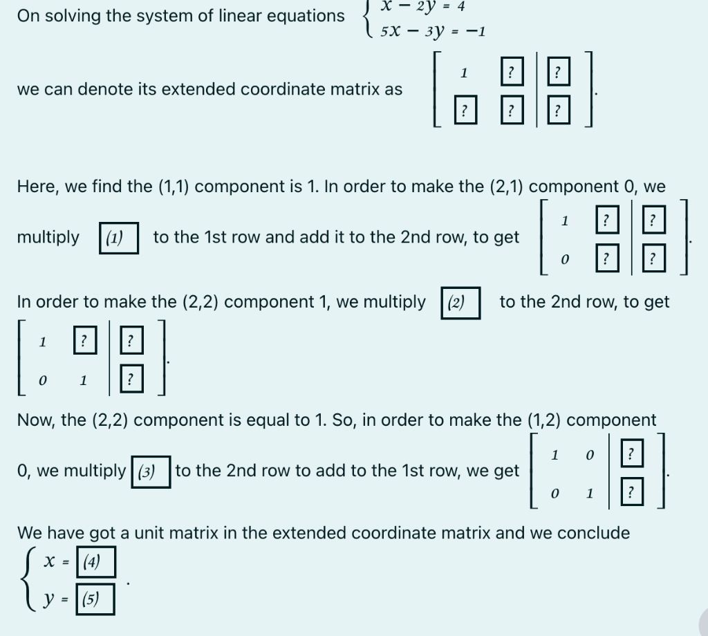 Solved On solving the system of linear equations | Chegg.com