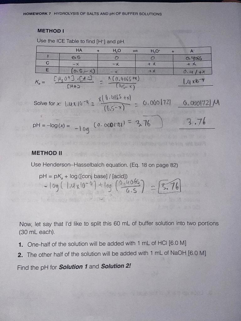 Solved HYDROLYSIS OF SALTS AND PH OF BUFFER SOLUTIONS This | Chegg.com