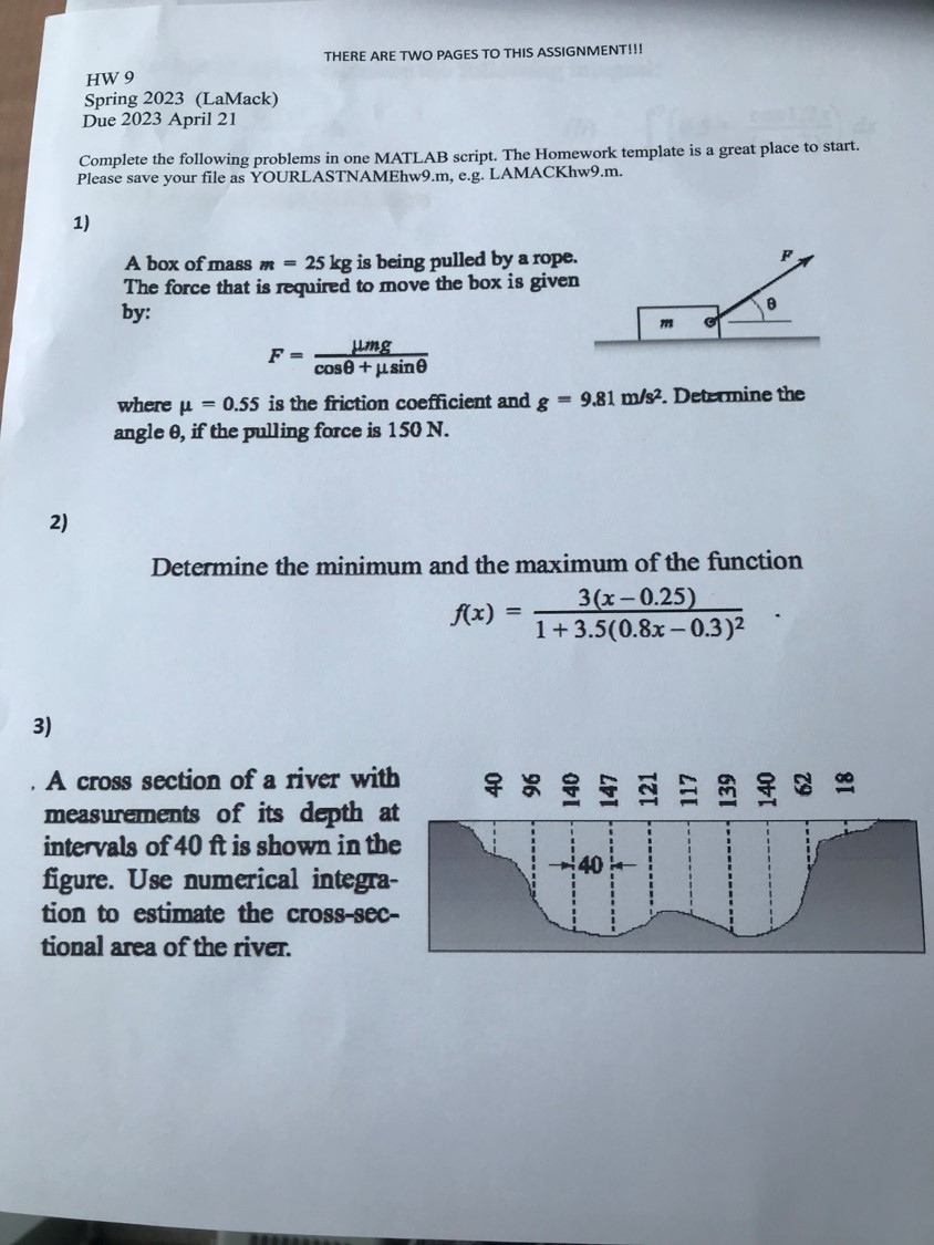 Solved THERE ARE TWO PAGES TO THIS ASSIGNMENT!!! HW 9 Spring | Chegg.com