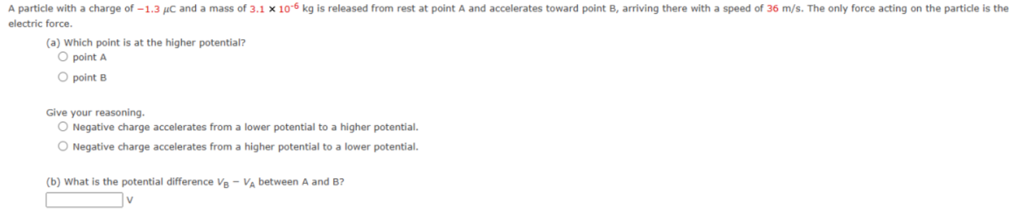 Solved electric force.(a) ﻿which point is at the higher | Chegg.com