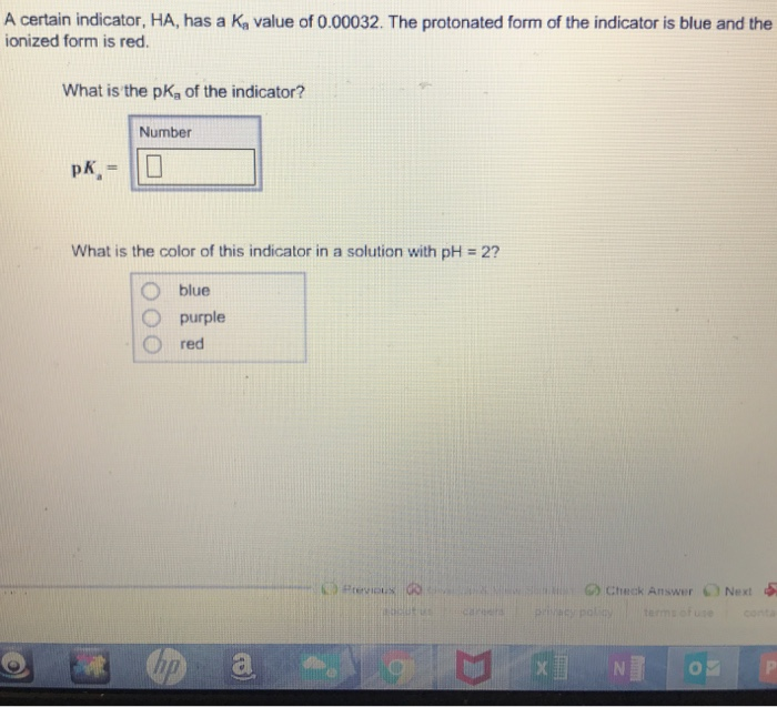 Solved A certain indicator, HA, has a Ka value of 0.00032. | Chegg.com