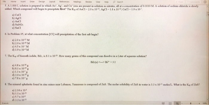 Solved Sign Layout References Mailings Review View Help