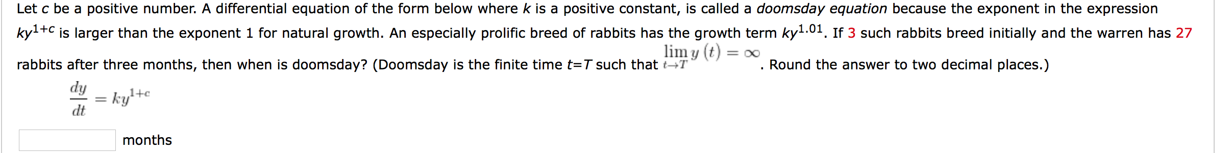 Solved Let c be a positive number. A differential equation | Chegg.com
