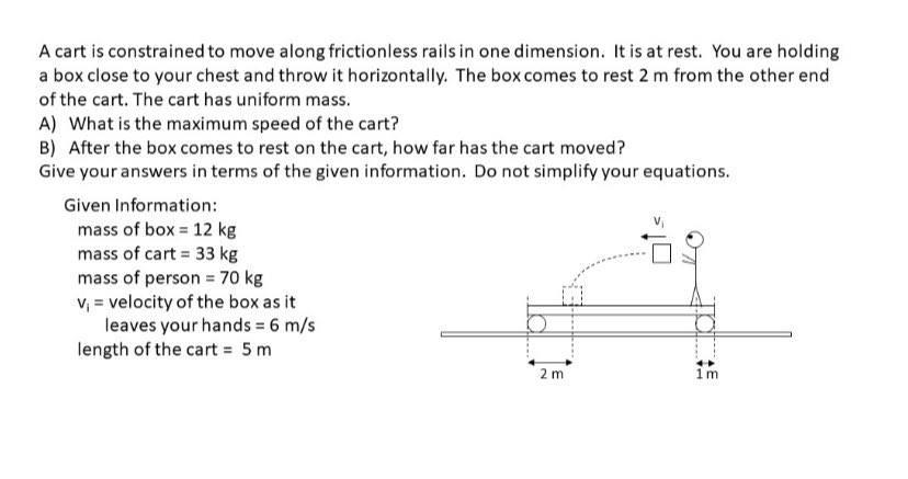 Solved A cart is constrained to move along frictionless | Chegg.com