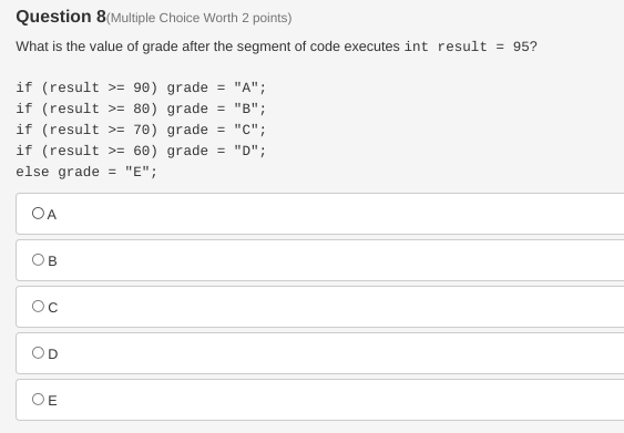 Solved Question 8(Multiple Choice Worth 2 points) What is | Chegg.com