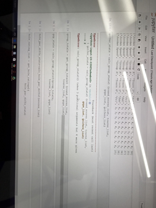 Solved Jupyter Untitled Last Checkpoint 2 hours ago ( File | Chegg.com