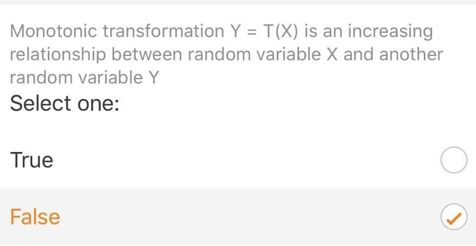 Solved Monotonic transformation Y = T(X) is an increasing | Chegg.com