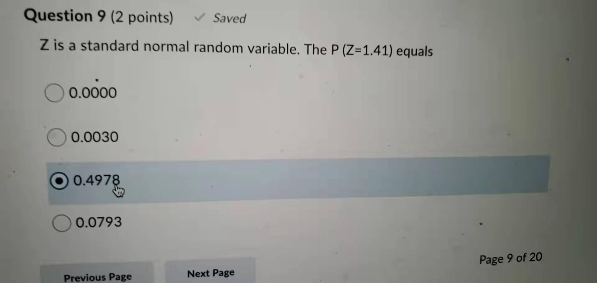 Solved Question 9 (2 points) Saved Z is a standard normal | Chegg.com