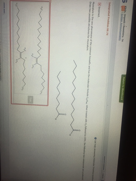 Solved to Draw two possible structures for muscalure. | Chegg.com