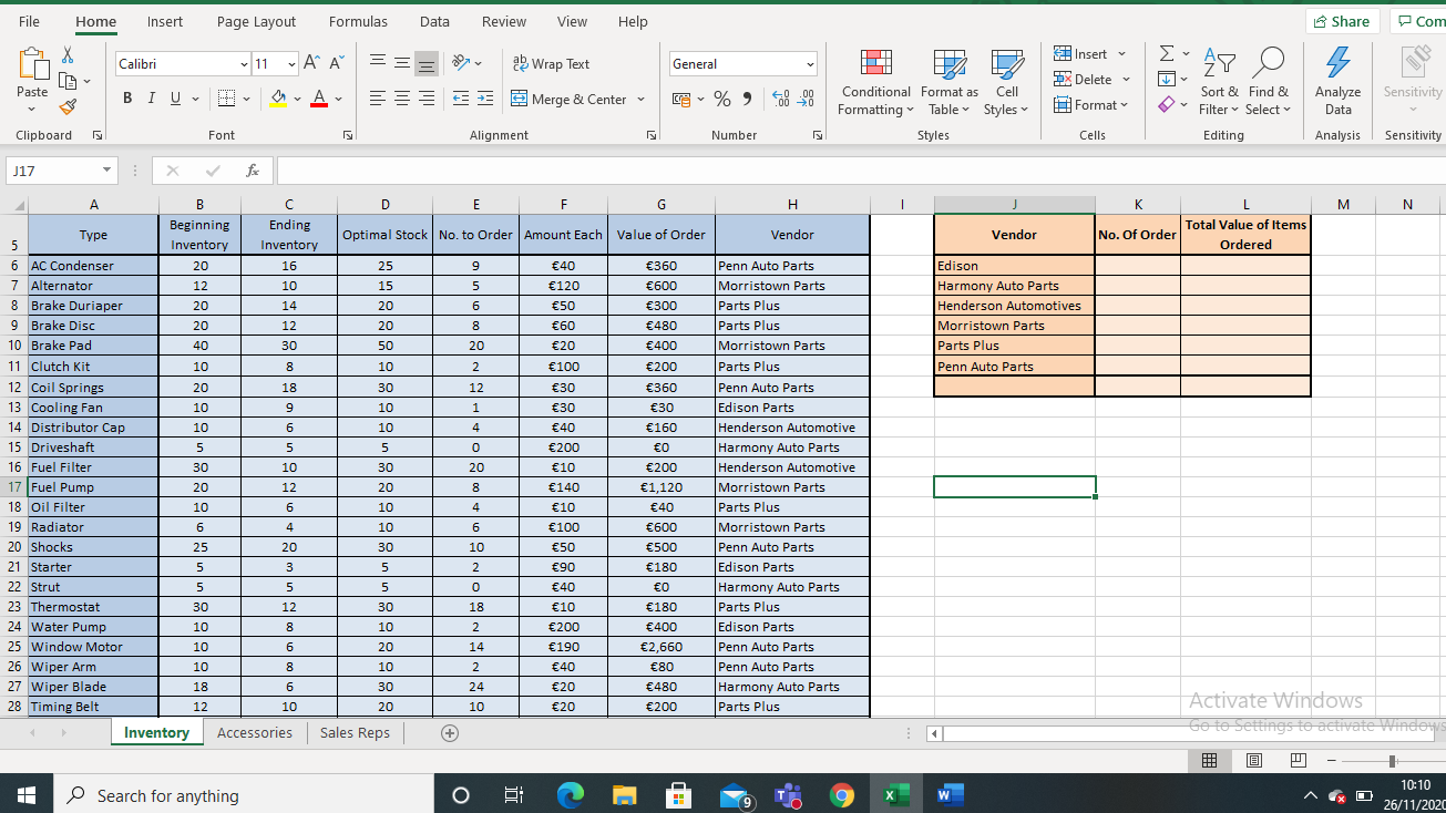 Solved In cell K6, use the Countifs Function to count the | Chegg.com
