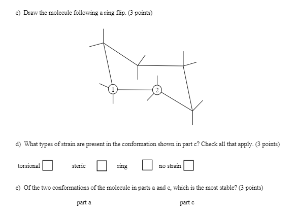 Solved On the template of chair cyclohexane provided below: | Chegg.com