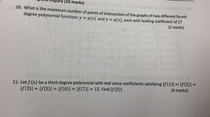 Solved b unu inqulry (10 marks) 10. W hat is the maximum | Chegg.com