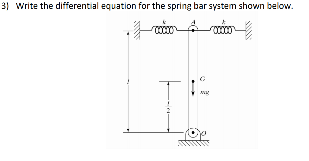 Solved 3) Write the differential equation for the spring bar | Chegg.com