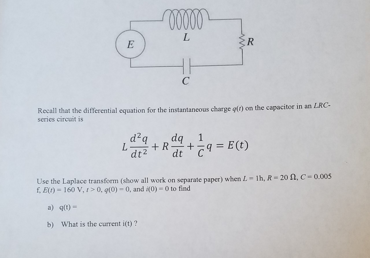 Solved Recall that the differential equation for the | Chegg.com