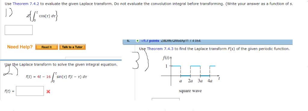 Solved Use Theorem 7.4.2 to evaluate the given Laplace | Chegg.com