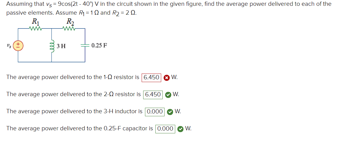 Solved Assuming that vS=9cos(2t−40∘)V in the circuit shown | Chegg.com
