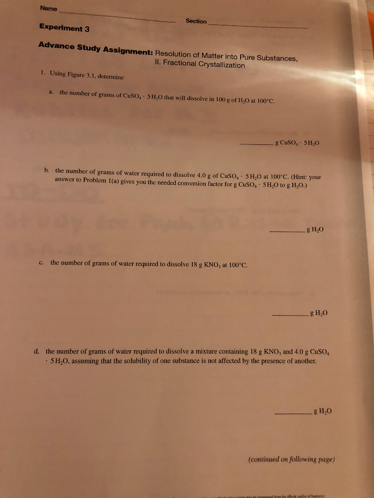 Solved Name Experiment 3 Advance Study Assignment: | Chegg.com