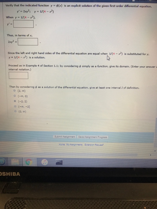 Solved Verify That The Indicated Function Y φ X Is An