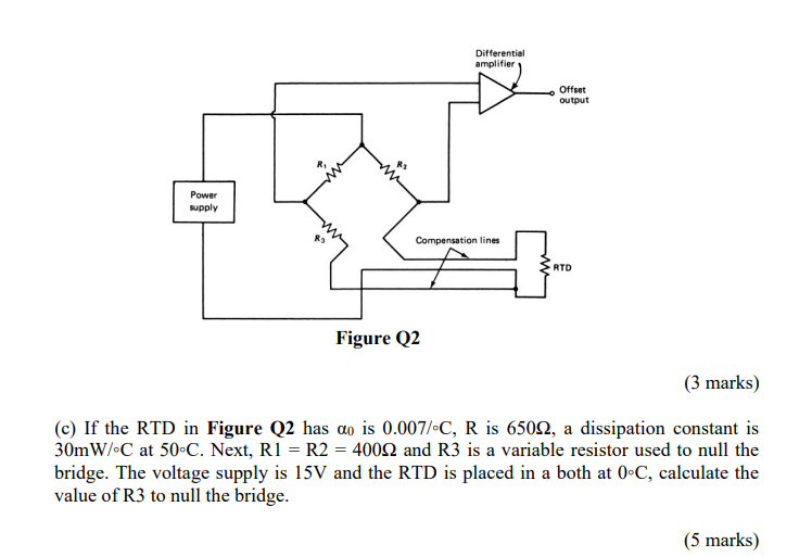 Solved Differential amplifier Offset output Power supply | Chegg.com