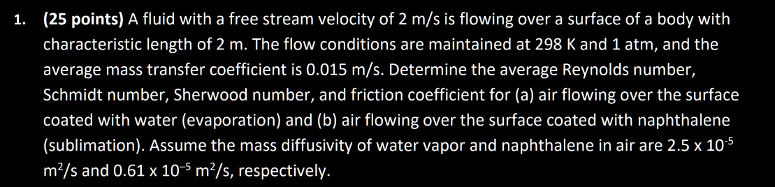 Solved ( 25 ﻿points) ﻿A fluid with a free stream velocity | Chegg.com