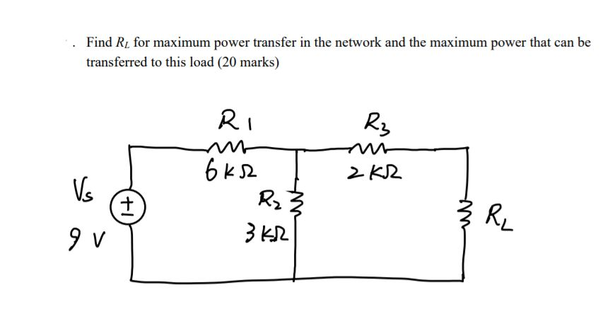 Solved Find R for maximum power transfer in the network and | Chegg.com