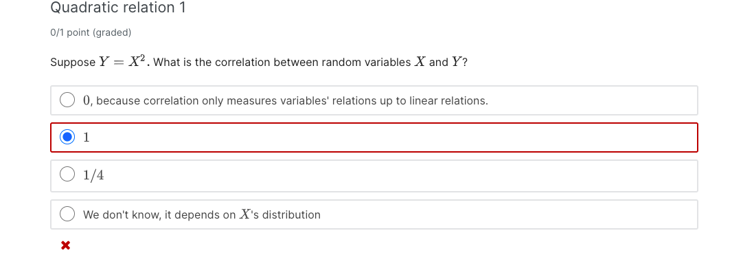 Solved Quadratic relation 1 0/1 point (graded) Suppose Y = | Chegg.com
