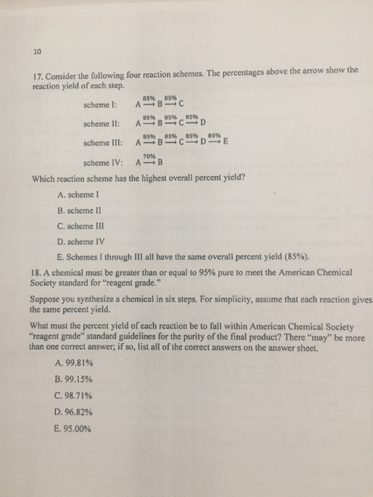 Solved Consider the following four reaction schemes. The | Chegg.com
