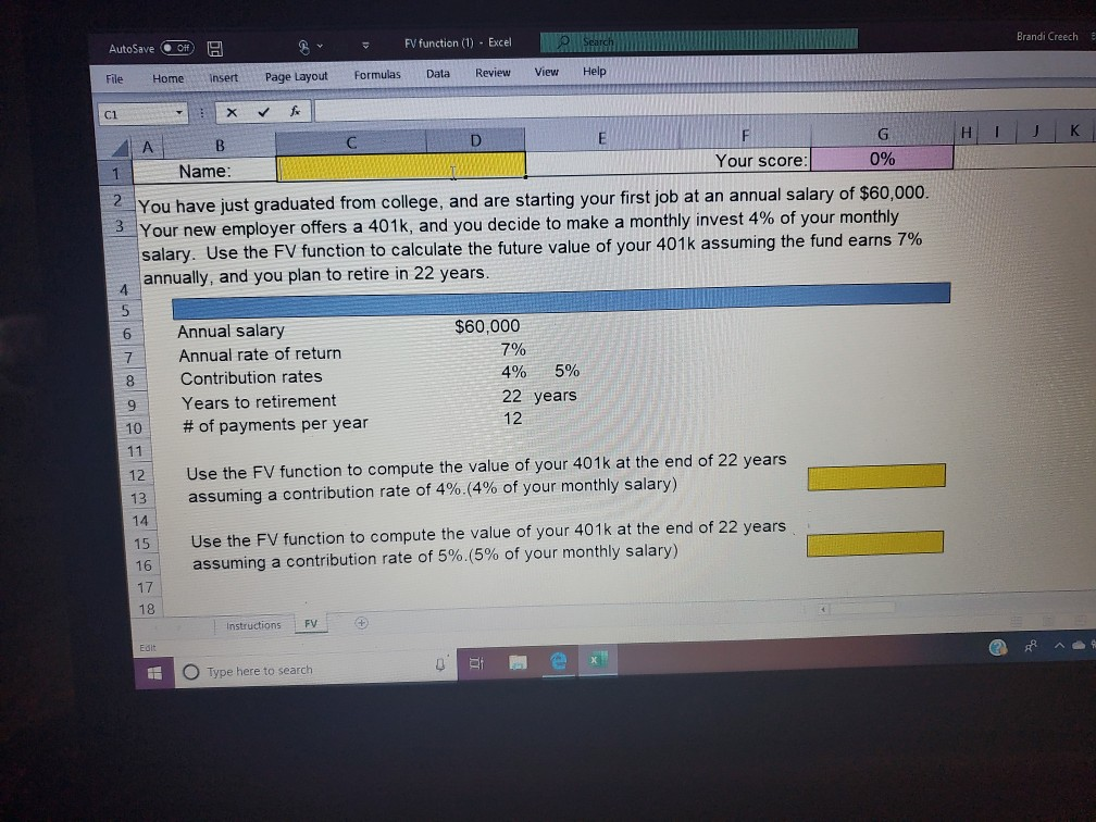 Solved fv function use the fv function to compute the | Chegg.com