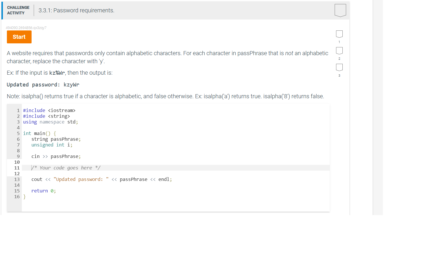 Solved A website requires that passwords only contain | Chegg.com
