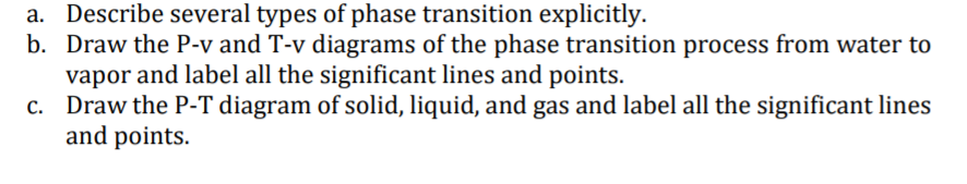 Solved a. Describe several types of phase transition | Chegg.com