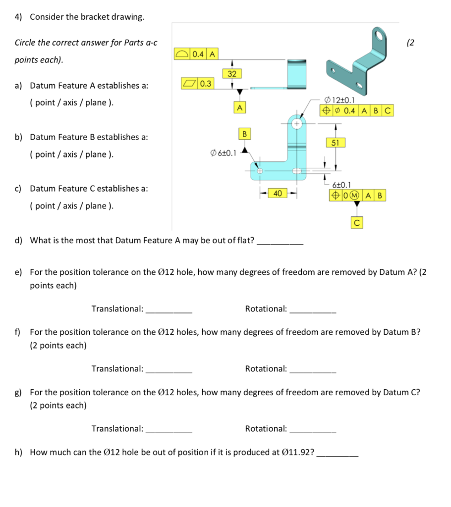Solved: 4) Consider The Bracket Drawing. Circle The Correc... | Chegg.com