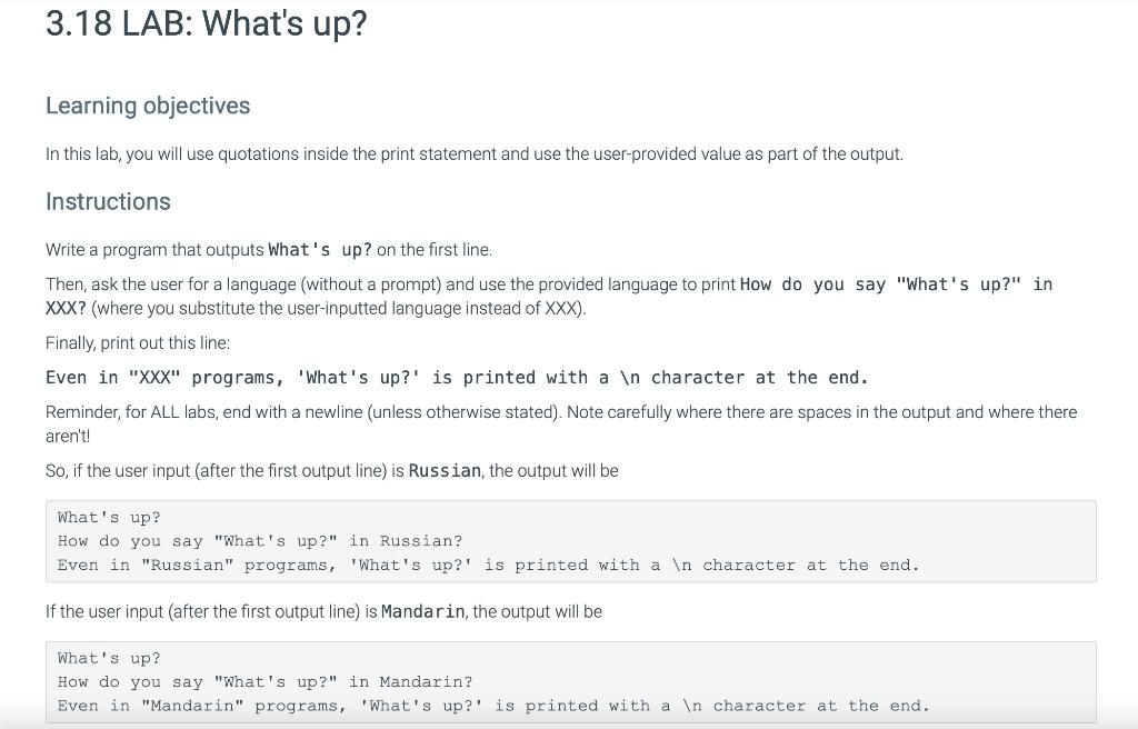 Solved Hi, I really need help please. I want to print \n in | Chegg.com